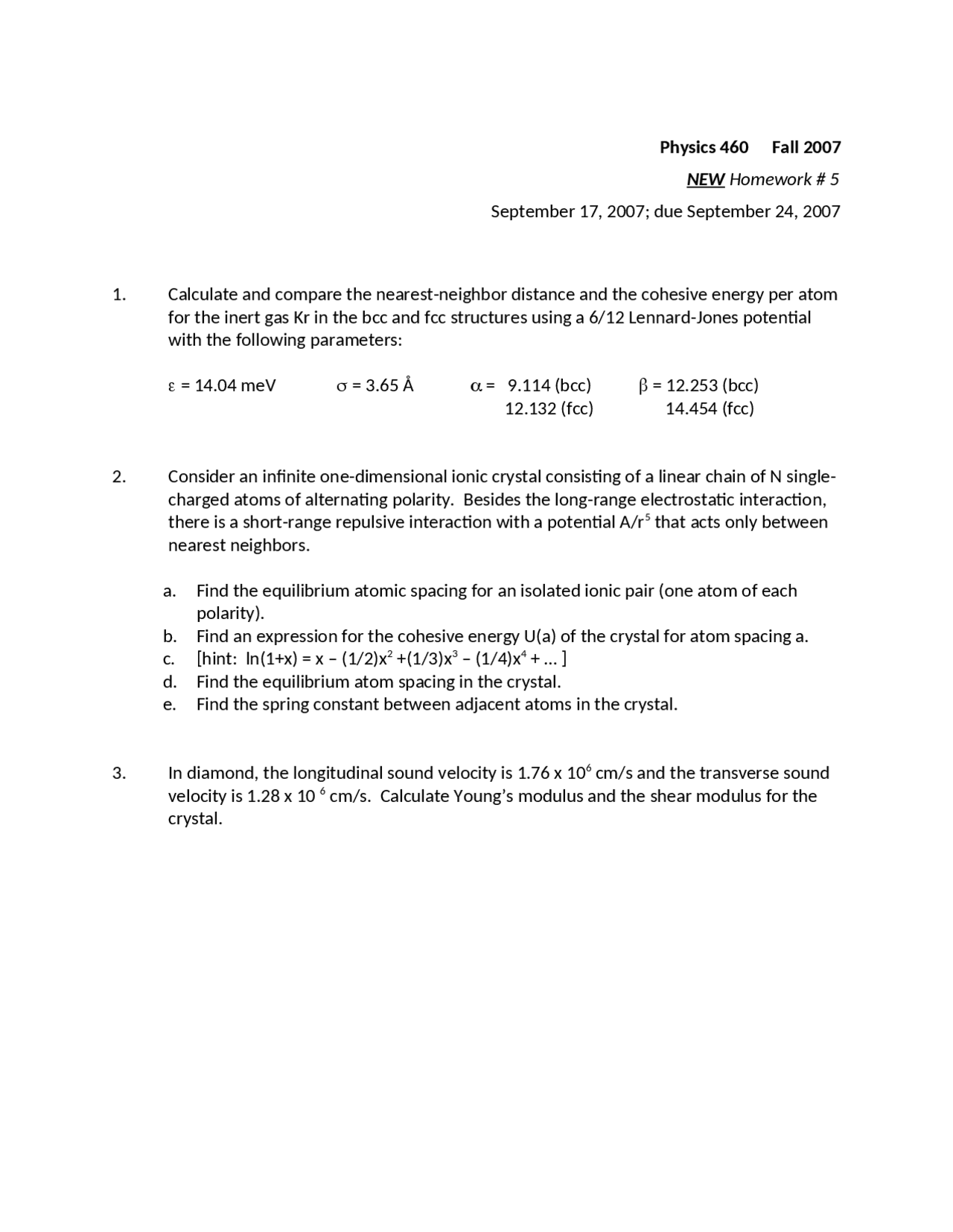 3 Problems To Calculate The Youngs Modulus Assignment 5 Phys 460 8417