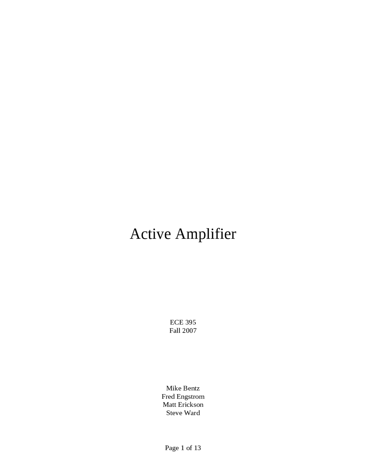 An Introduction To Active Amplifier In Advanced Digital Project Ece
