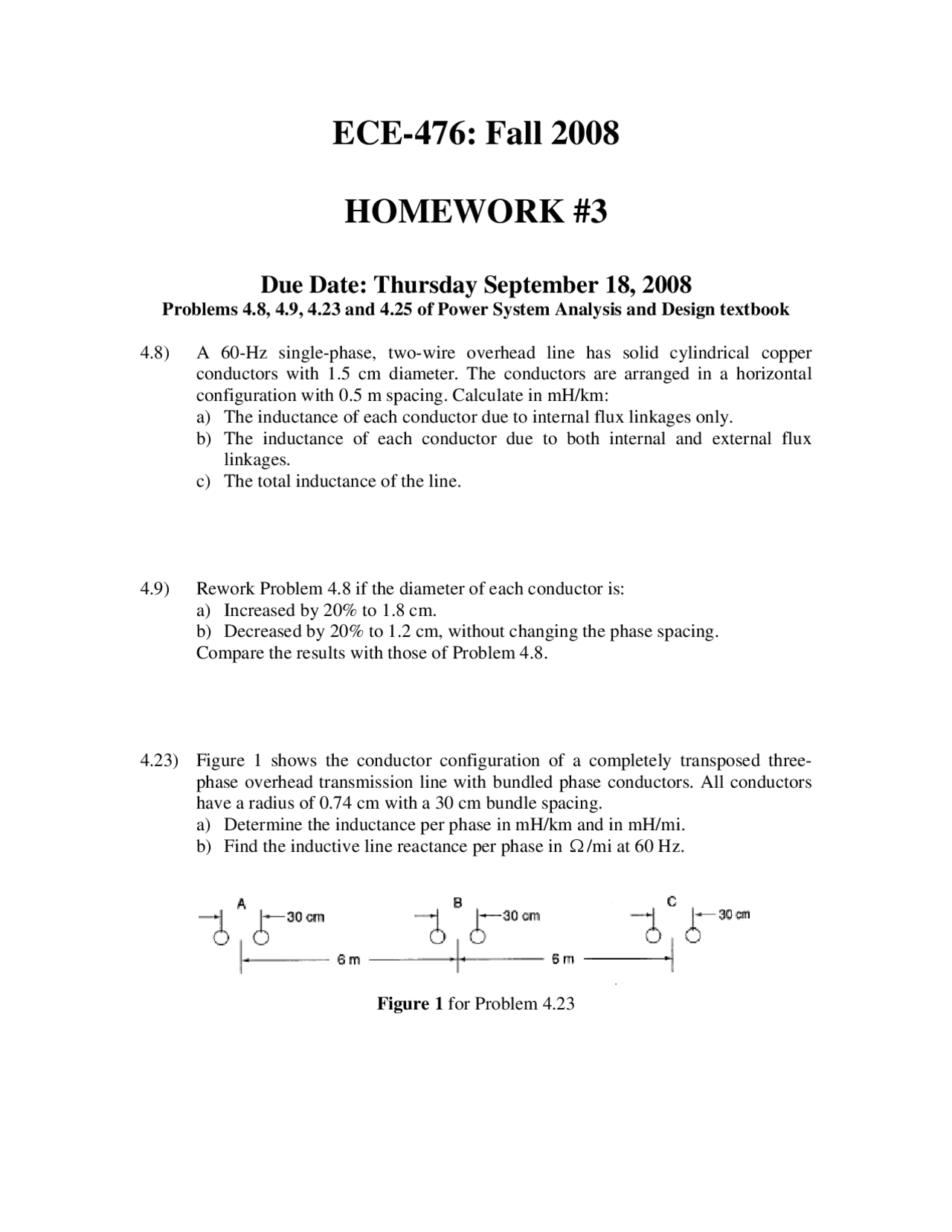 Homework 3 Questions For Power System Analysis Ece 476 Docsity