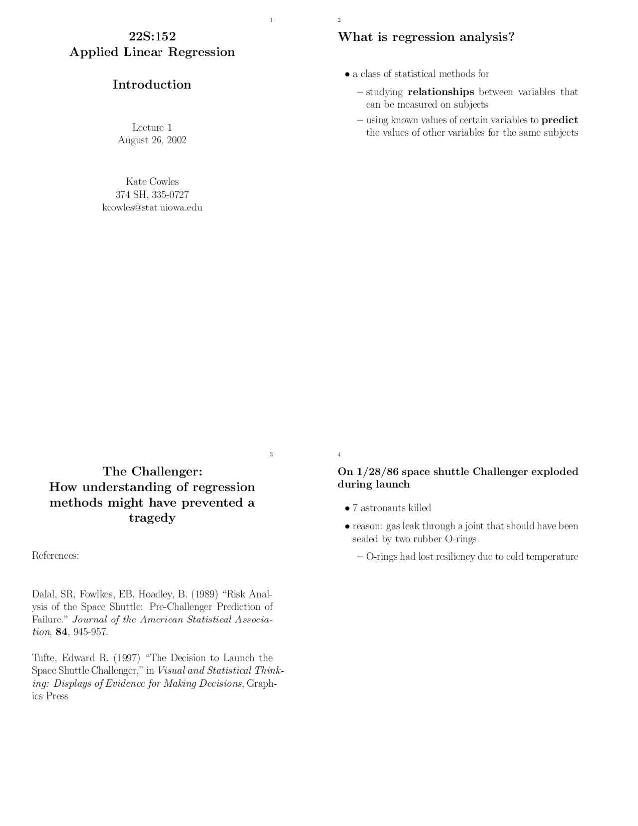 What Is Regression Analysis Lecture Slides 22s 152 Docsity