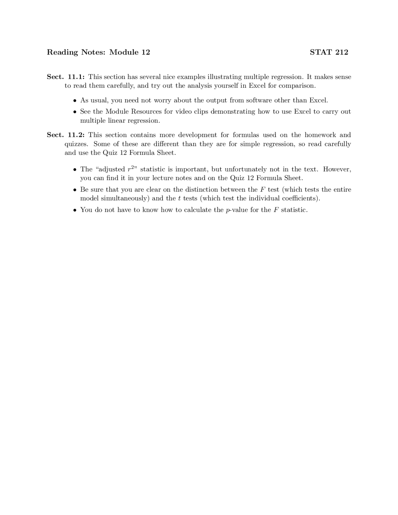 Introduction To Multiple Regression Module And Analysis Stat 2120 Docsity