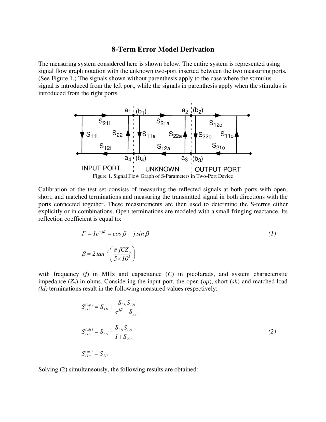 Notes On Term Error Model Derivation Ece 451 Docsity