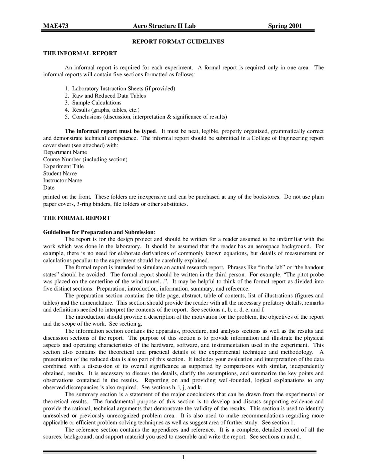 Aero Structure Aerospace Vehicle Structures Ii Lab Mae 473 Docsity