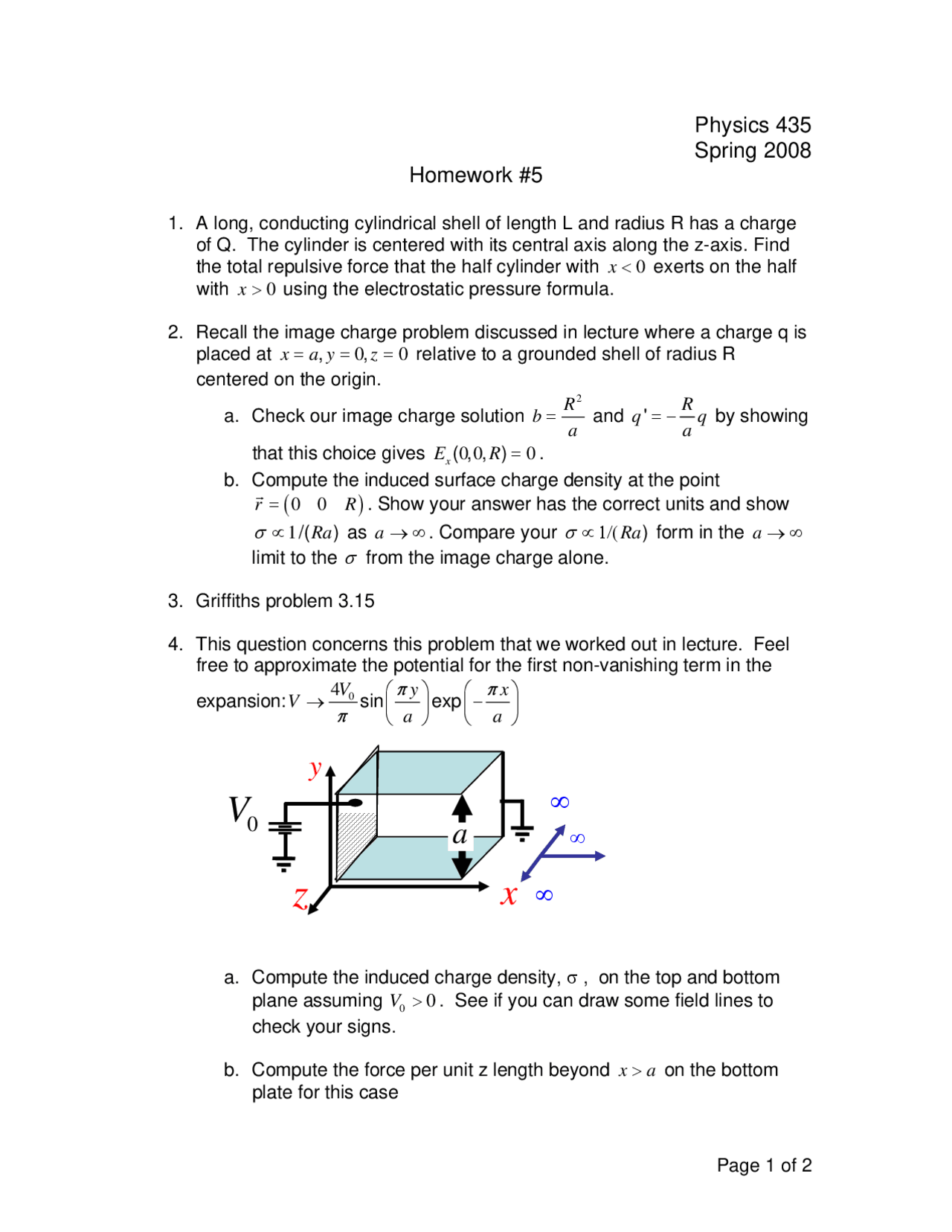 5 Solved Problems On The Electromagnetic Fields L Assignment 6 Phys
