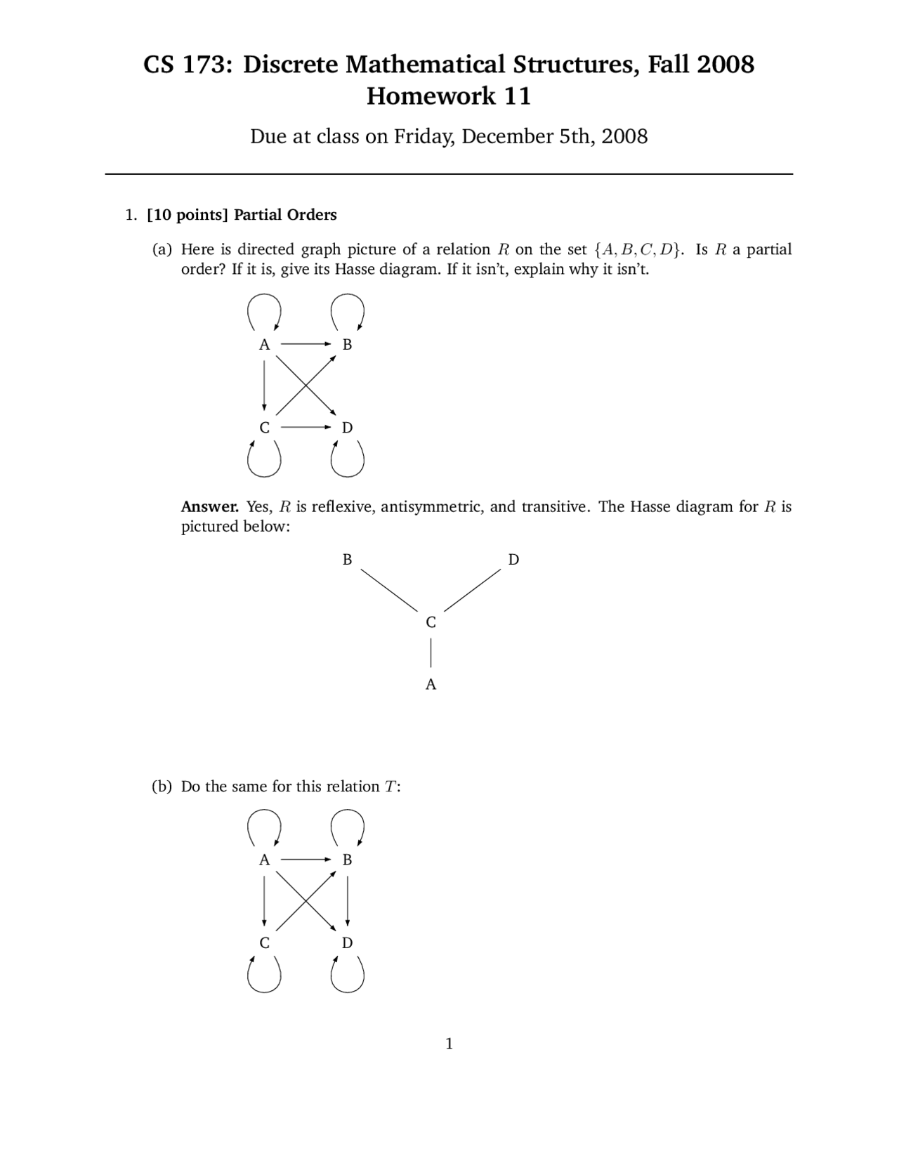 Solution Manual For Homework 11 Discrete Mathematical Structures Cs 173 Docsity