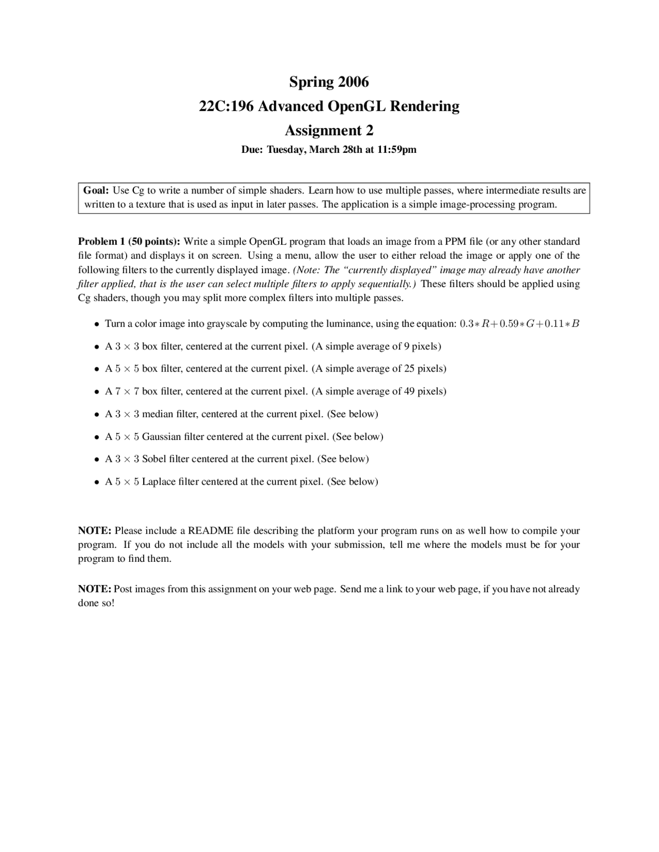 Advanced Opengl Rendering Assignment 2 22c 196 Docsity