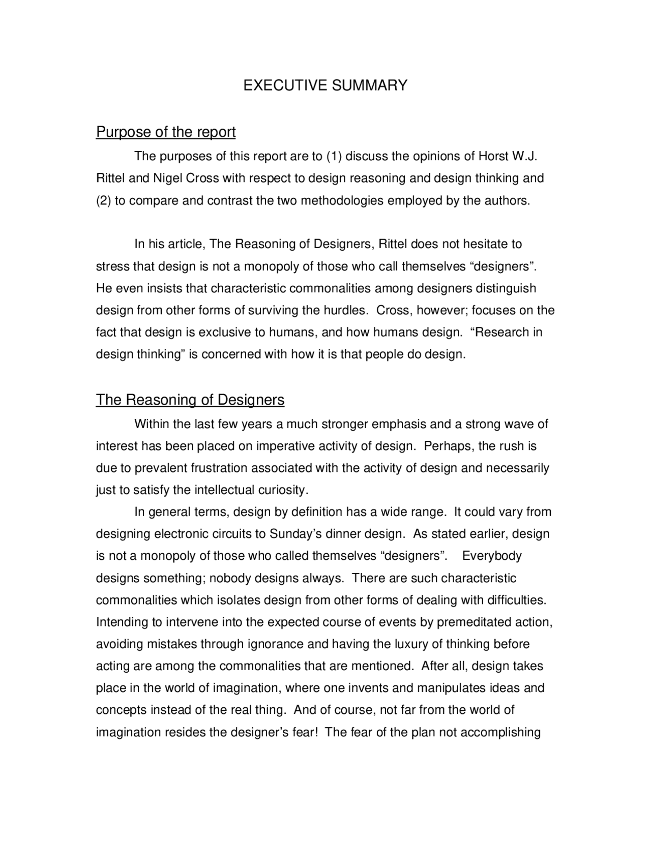Assignment For Designing Analysis Of Intuitive Design Process Arch