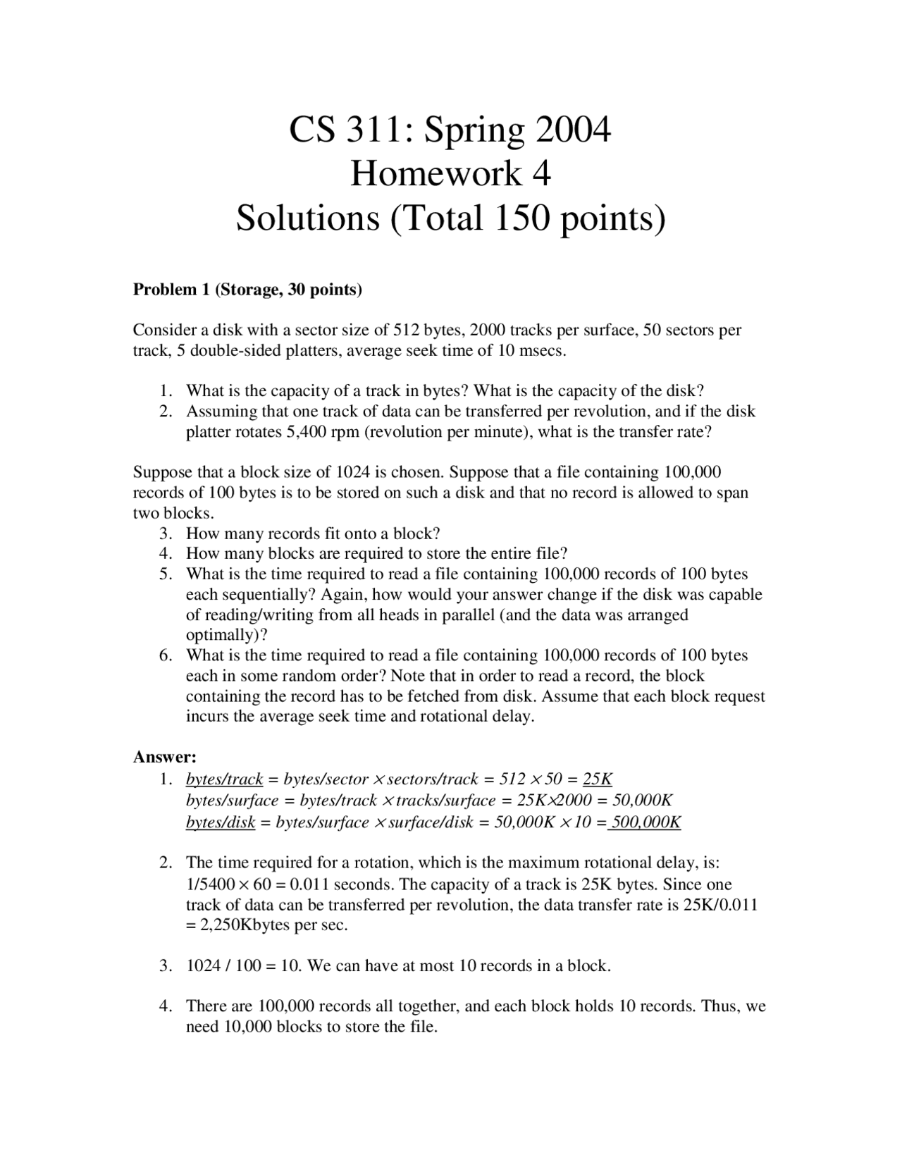 Homework 4 With Solutions Database Systems Cs 411 Docsity
