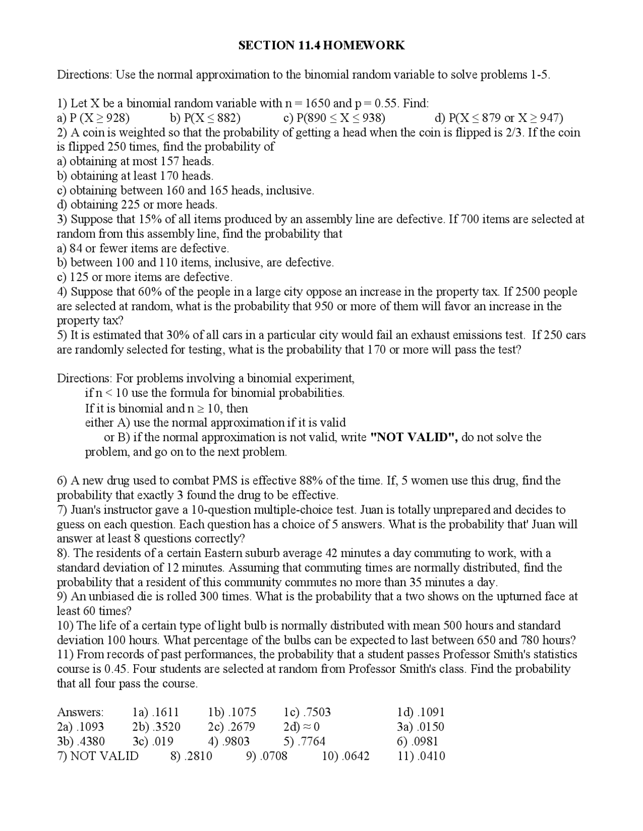 Binomial Random Variable Finite Mathematics Mgf 1106 Docsity