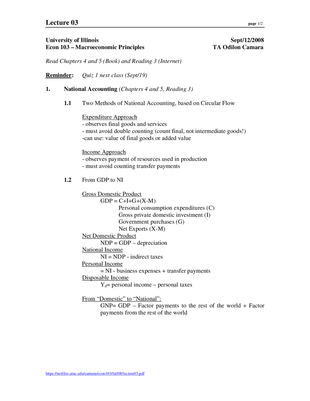 Quiz 1 Questions With Solutions Macroeconomic Principles Econ 103