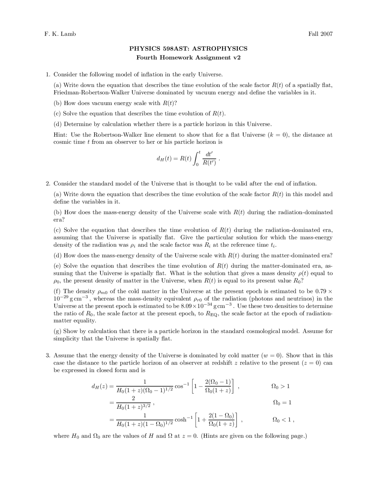 4 Solved Questions On Energy And Pressure Density Assignment 4 Phys