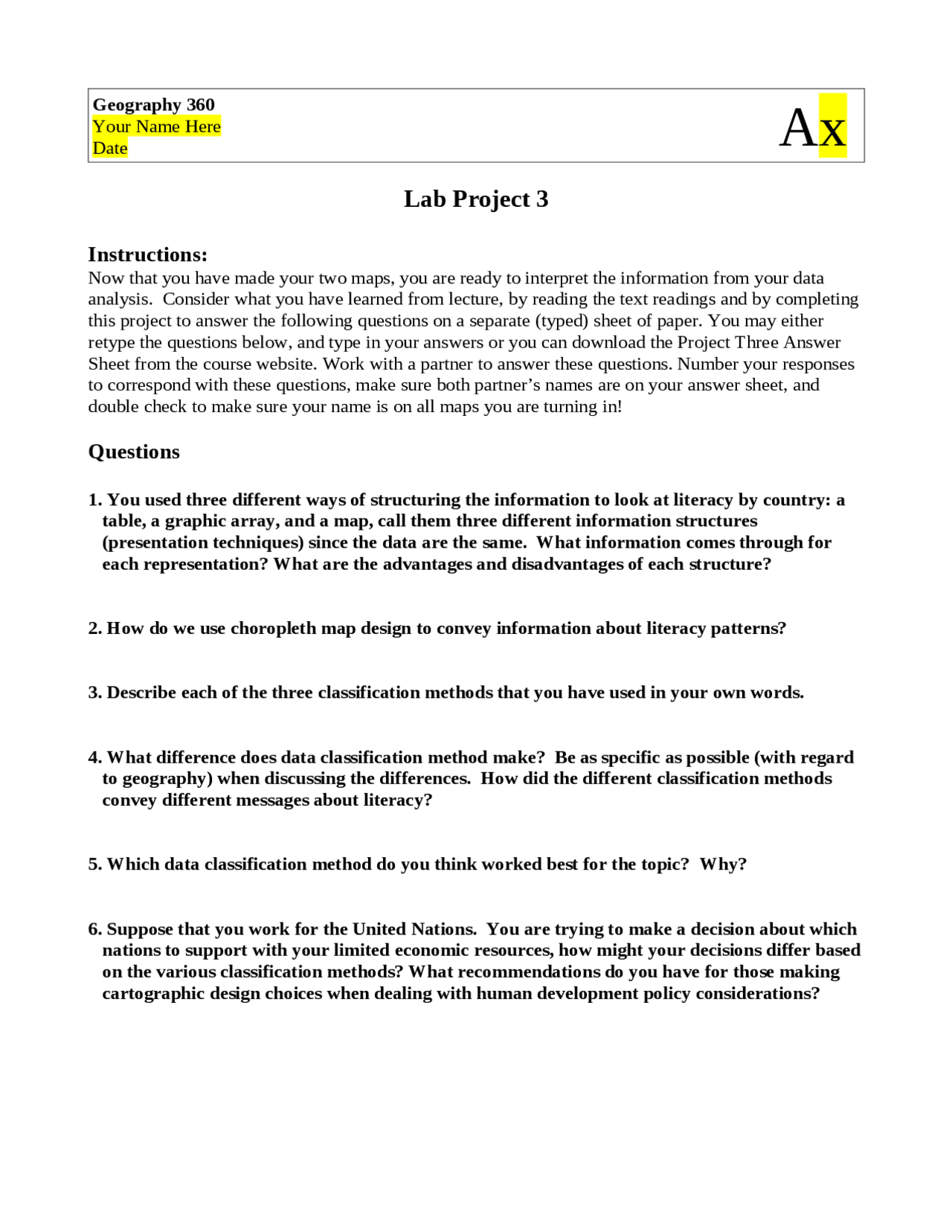 Lab Project 3 Questions Principle Of Geographic Information System