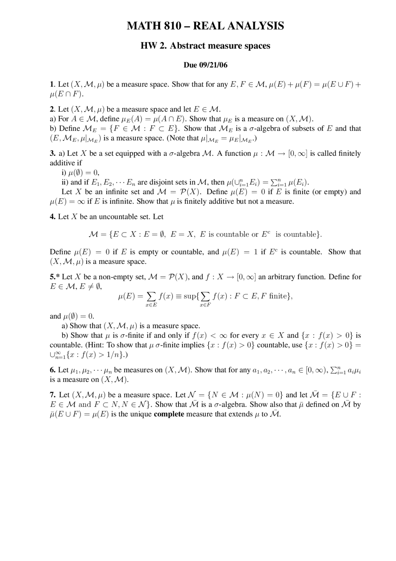 Abstract Measure Spaces For Theory Of Functions Real Variable Math 810 Docsity 