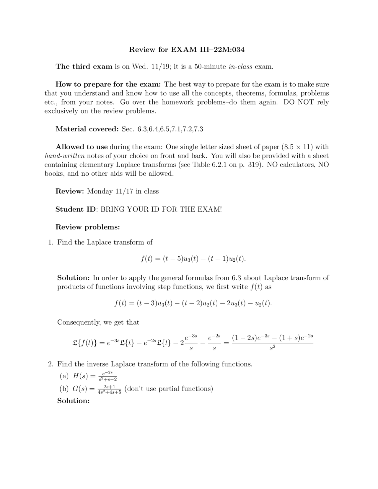 7 Solved Problems on Engineer Mathematics IV: Differential Equations ...