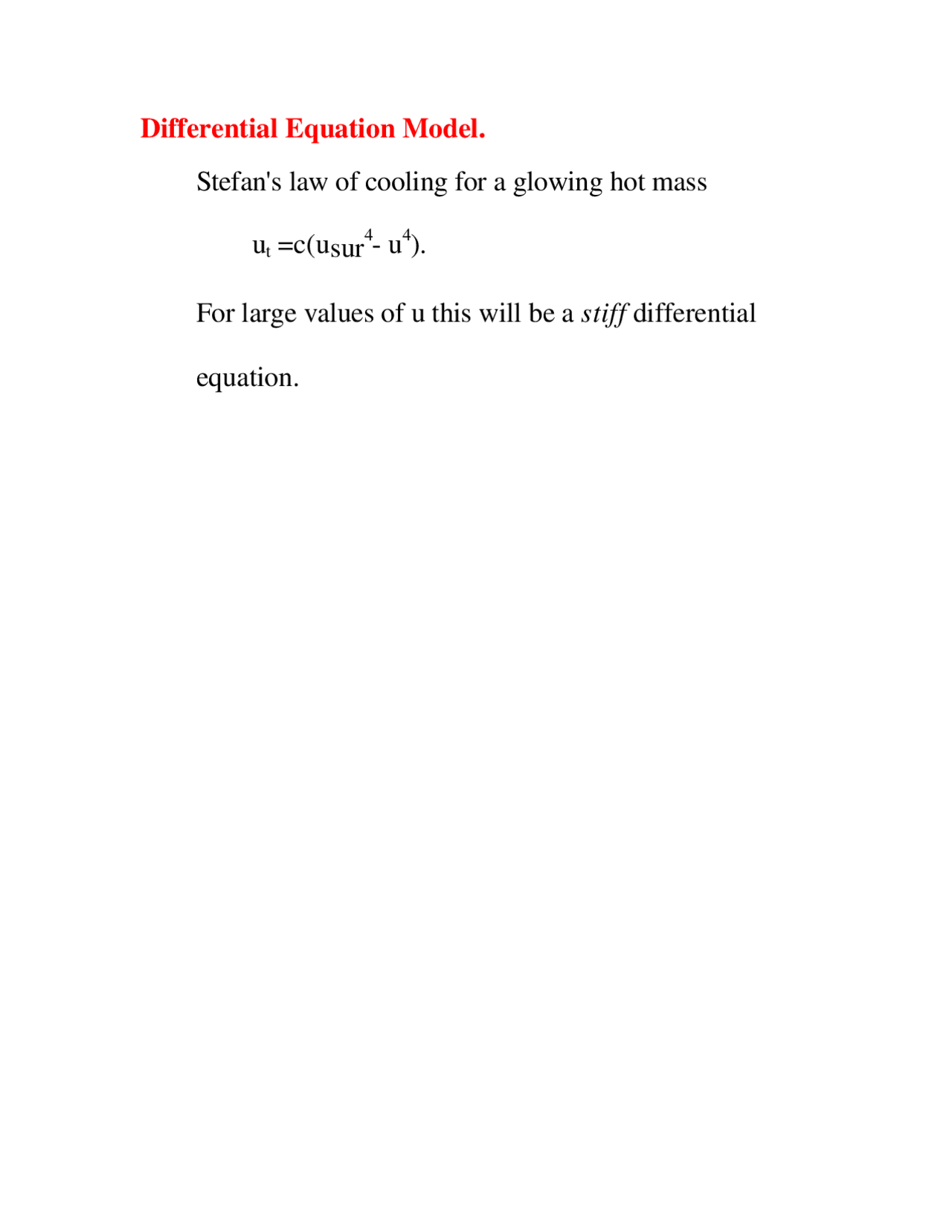 Differential Equation Model Lecture Notes Ma 302 Docsity