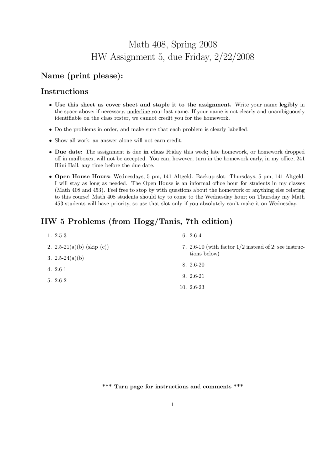 Homework 5 Problems Elementary Theory Of Numbers Math 453 Docsity