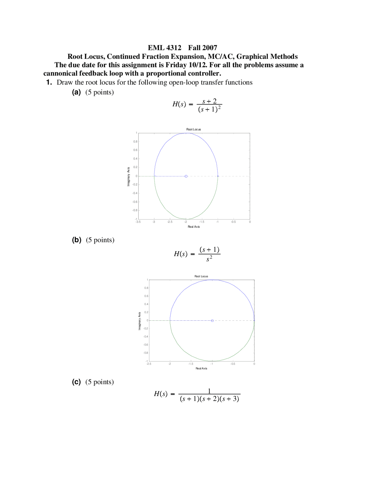 Root Locus Fraction Expansion Mcac Graphical Methods Assignment
