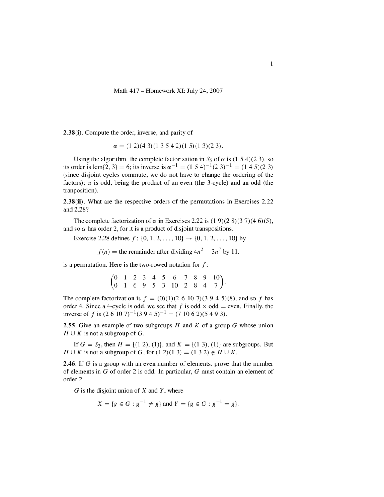 4 Solved Problems on the Factorization Algorithm - Assignment 11 | MATH 417 | Assignments ...