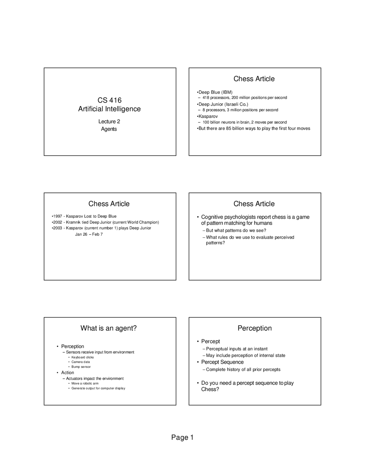 Slides on Agents | Artificial Intelligence | CS 4710 | Study notes ...