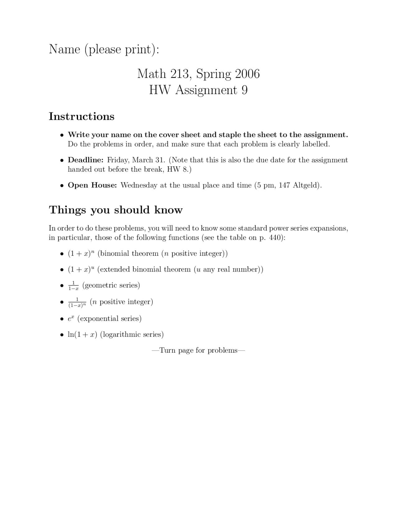 9 Problems on Generating Function, Binomial and Extended Theorem | MATH 213 - Docsity