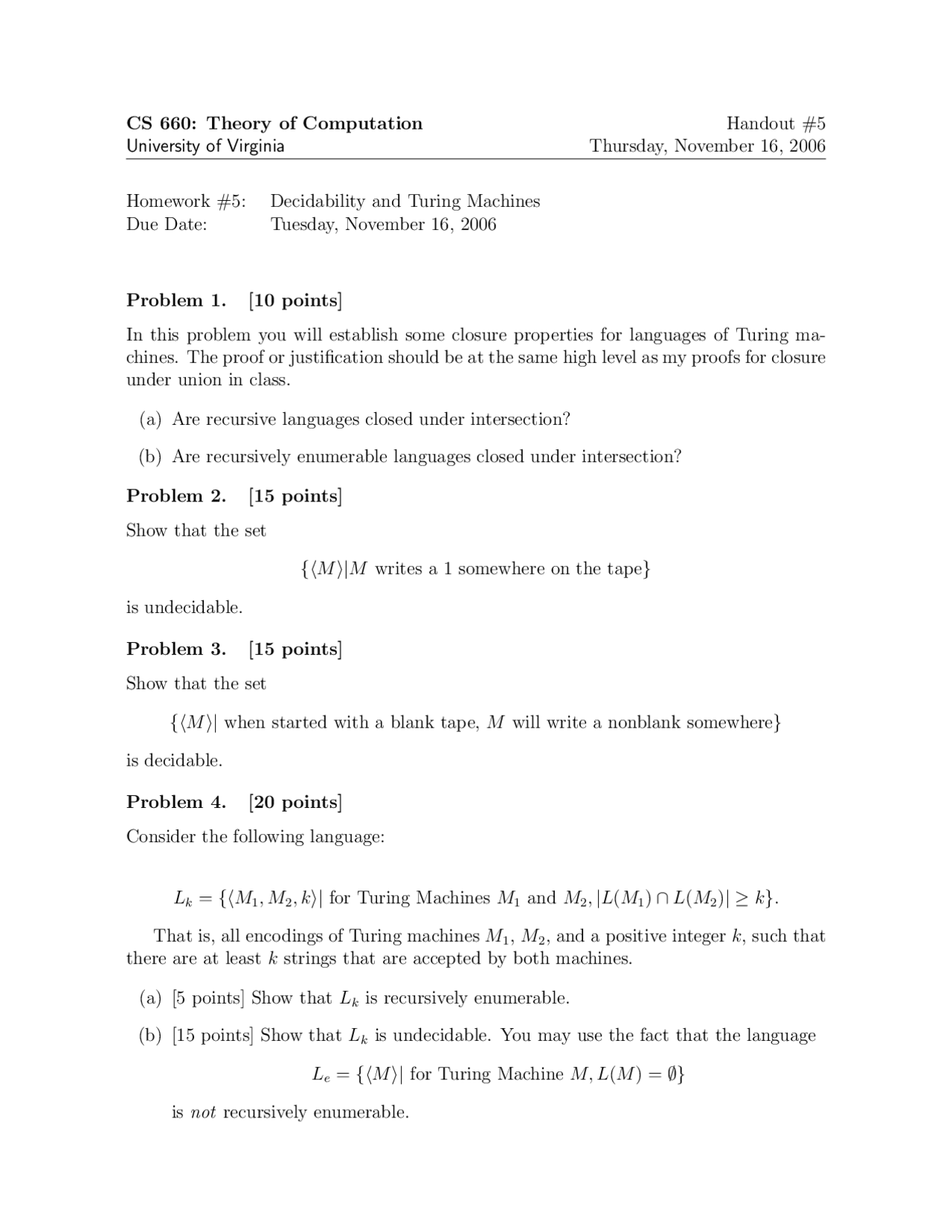 Assignment 5 For Theory Of Computation Cs 6160 Docsity 8859