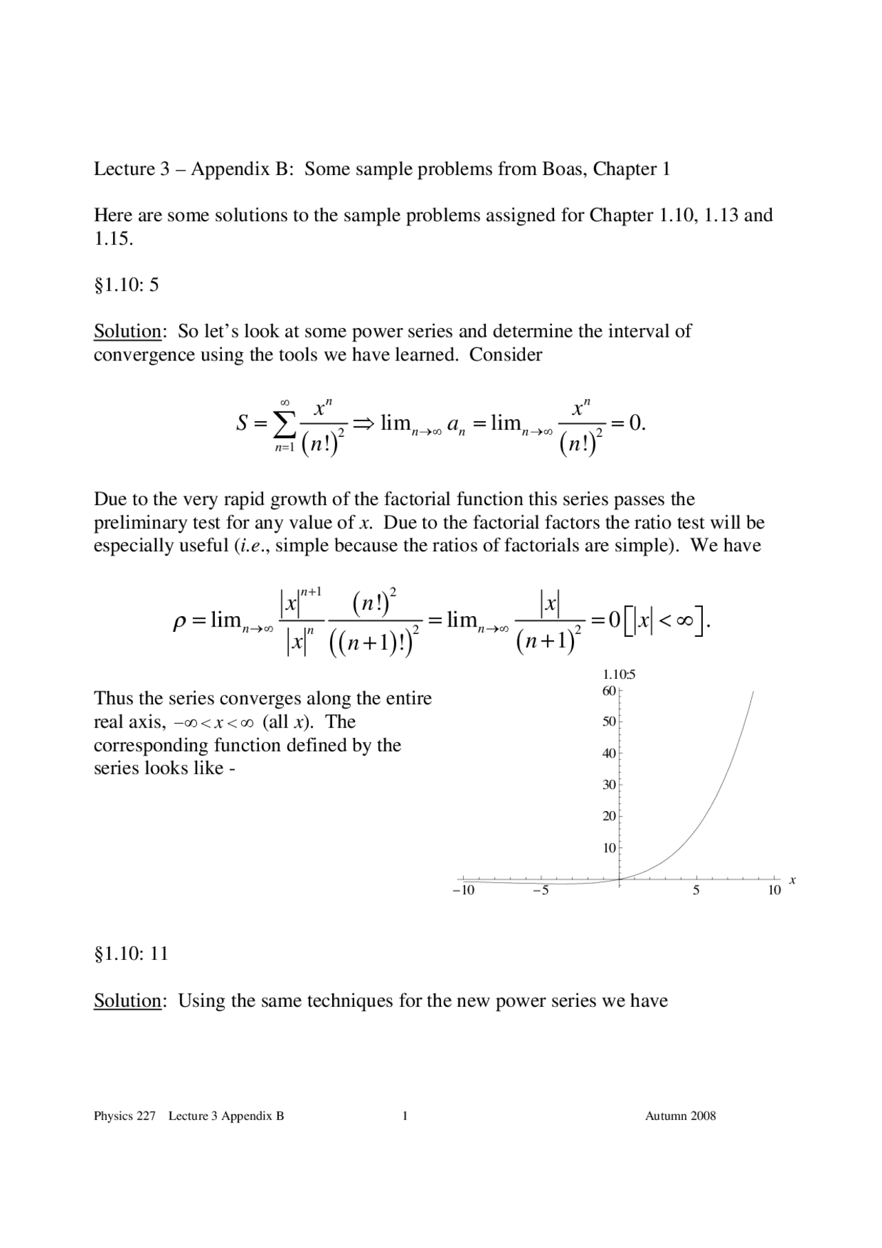 Solutions To Sample Problems On Elementary Mathematical Physics Phys