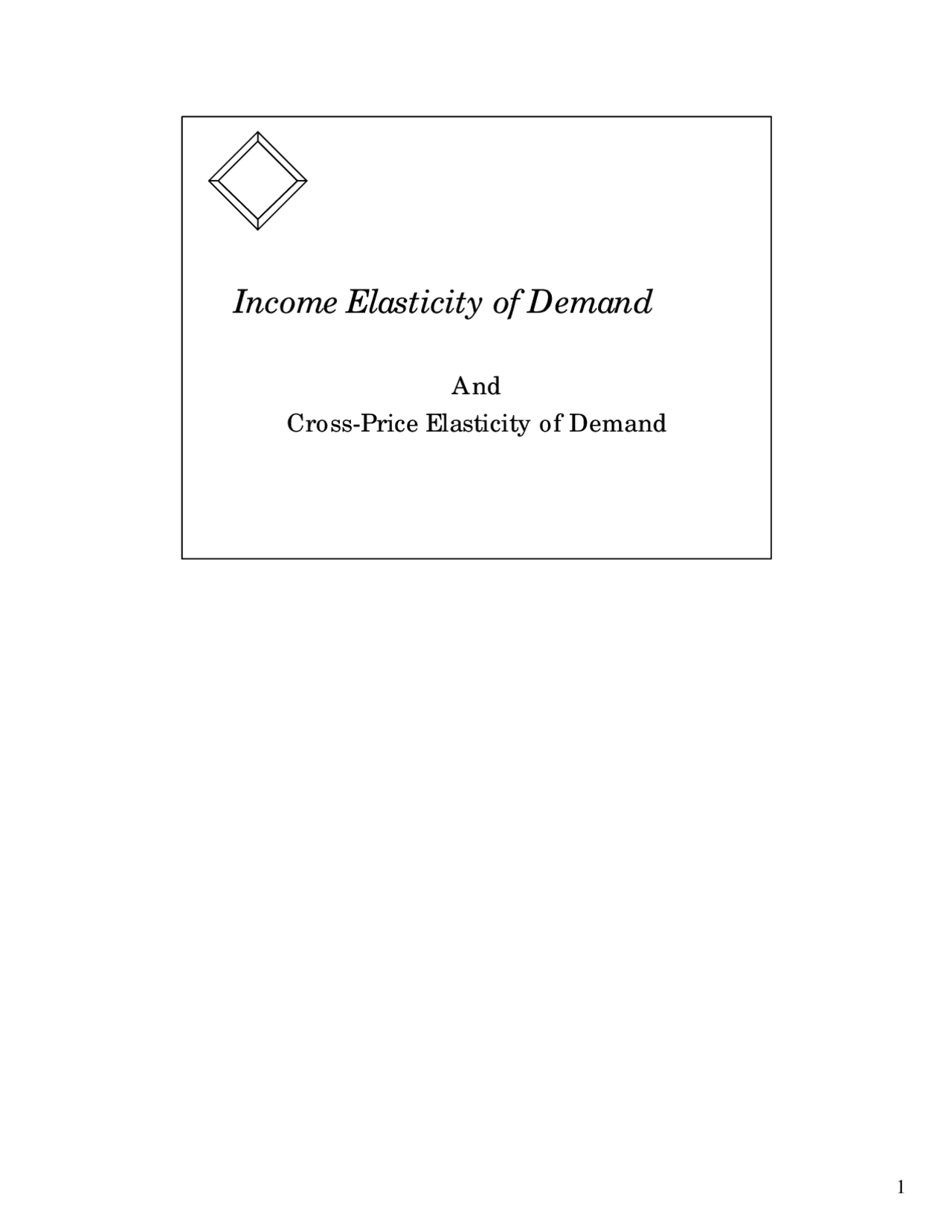 Income Elasticity Of Demand Lecture Slides Are 012 Docsity