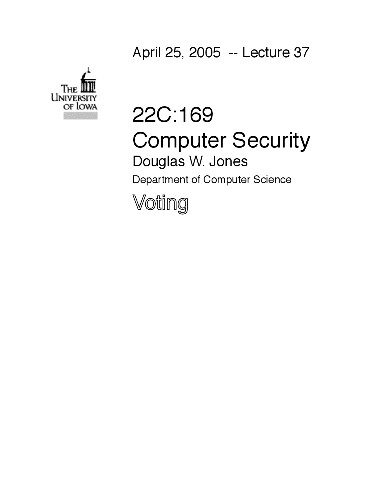 Trivial Except for Security - Lecture Notes | 22C 169 | Study notes ...