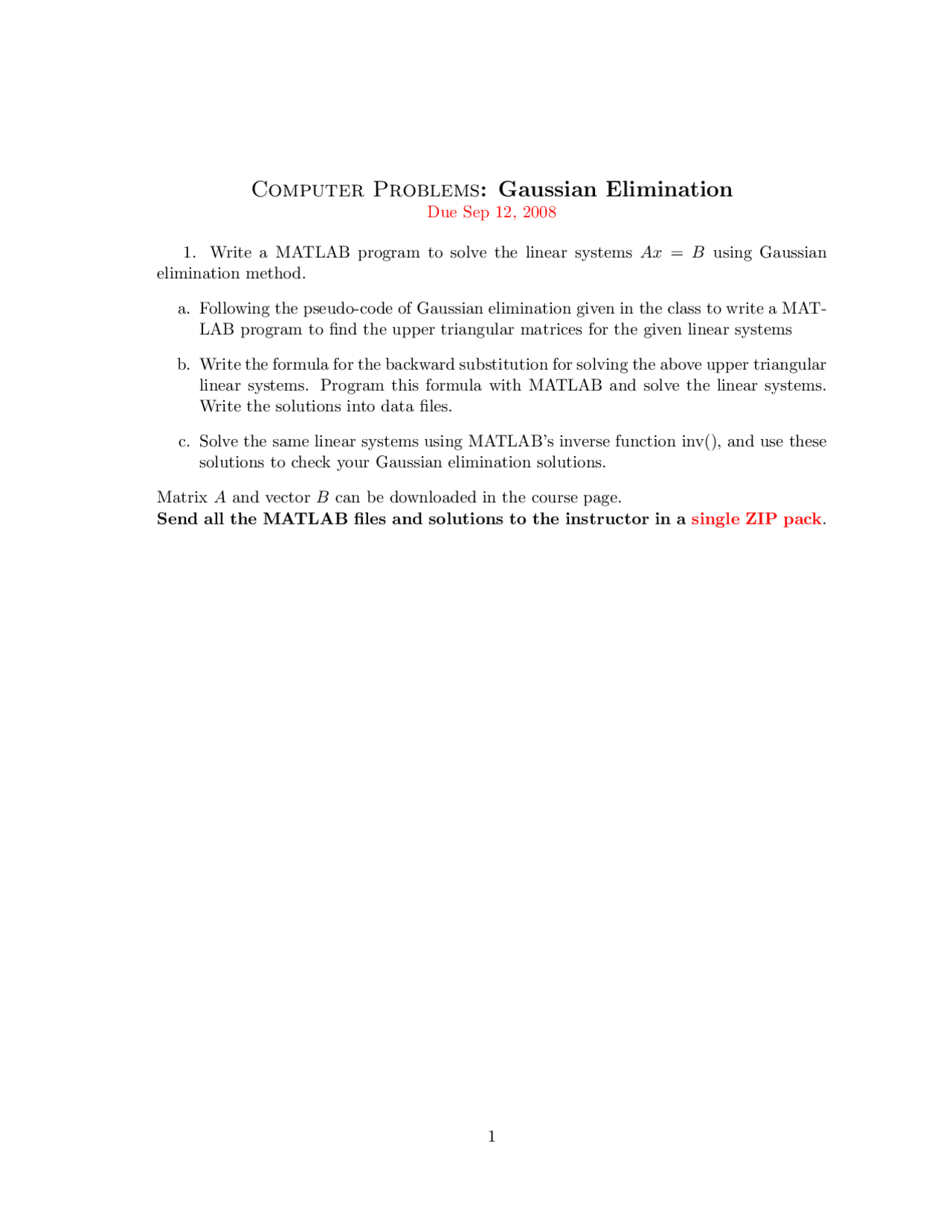 Assignment For Math Introduction To Numerical Analysis Math 450