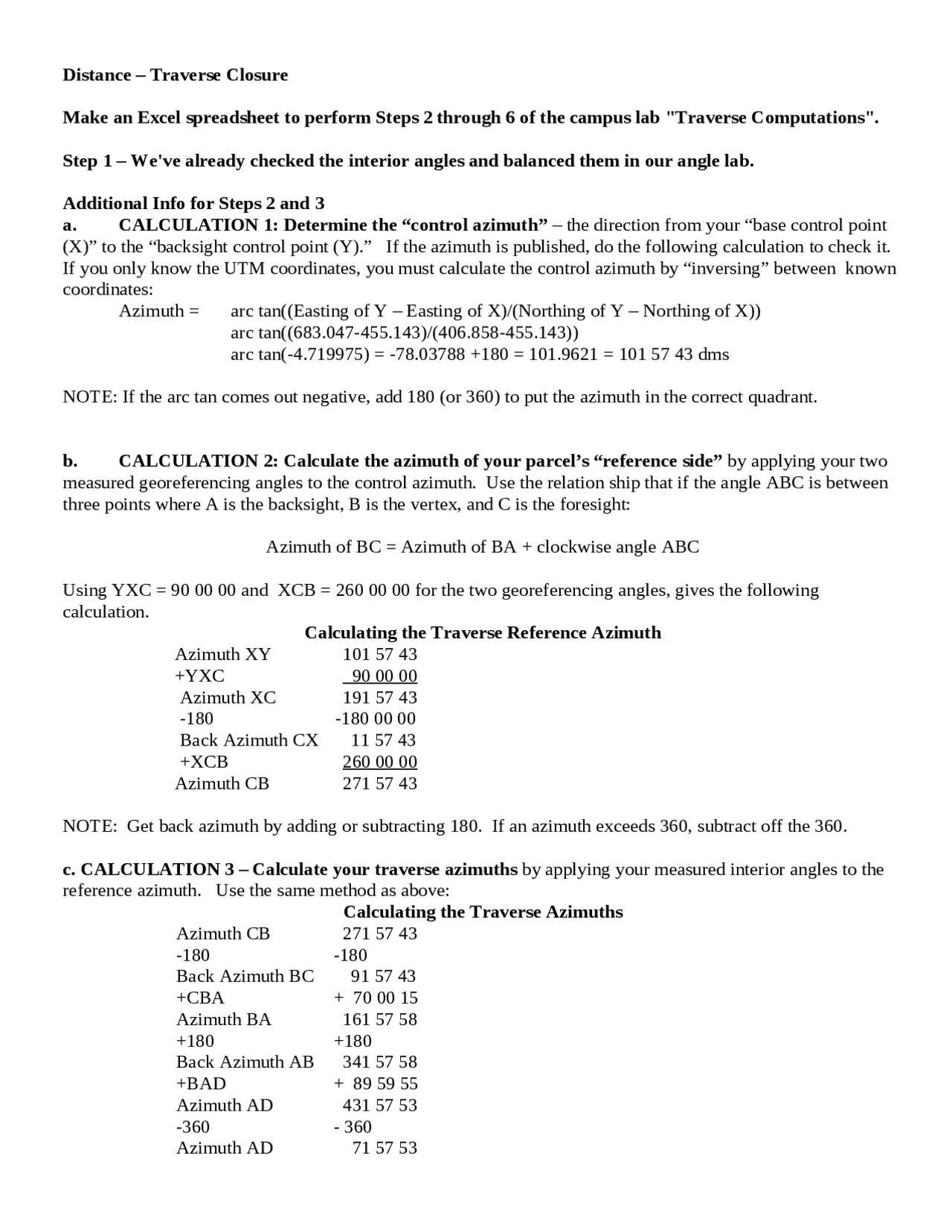 Distance - Traverse Closure - Laboratory Work | SUR 2101 - Docsity