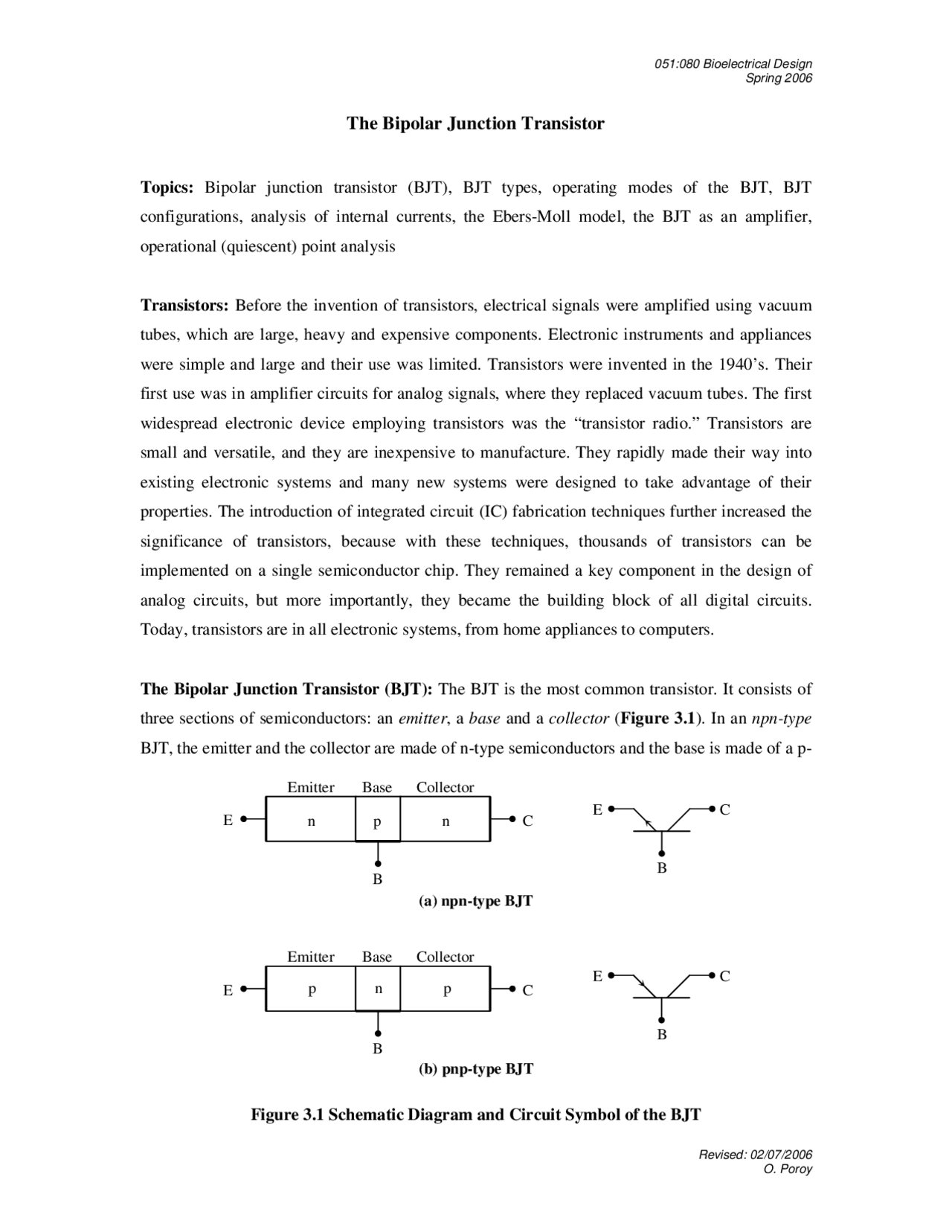 The Bipolar Junction Transistor Lecture Notes 051 080 Docsity