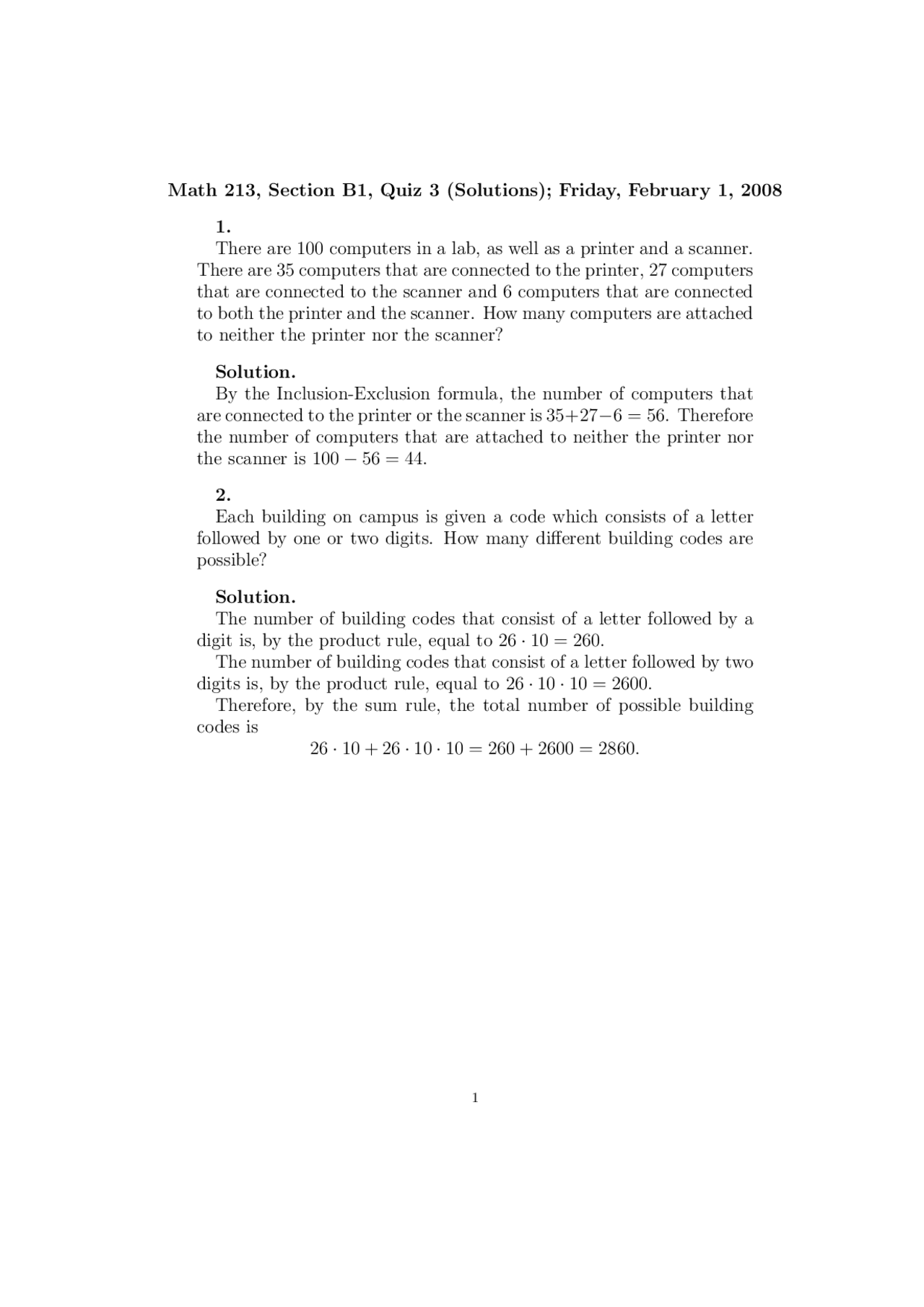 2 Questions On Basic Discrete Mathematics With Answers Quiz 3 Math
