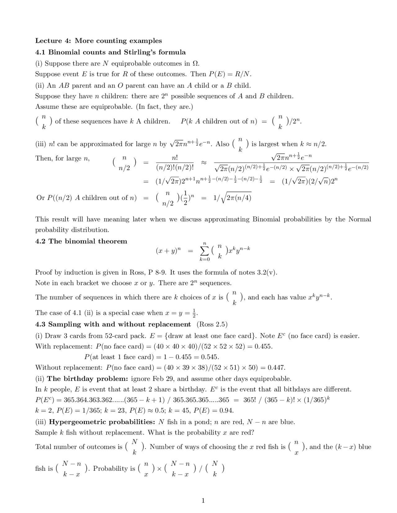Binomial Counts and Stirling’s Formula – More Counting Examples | STAT ...