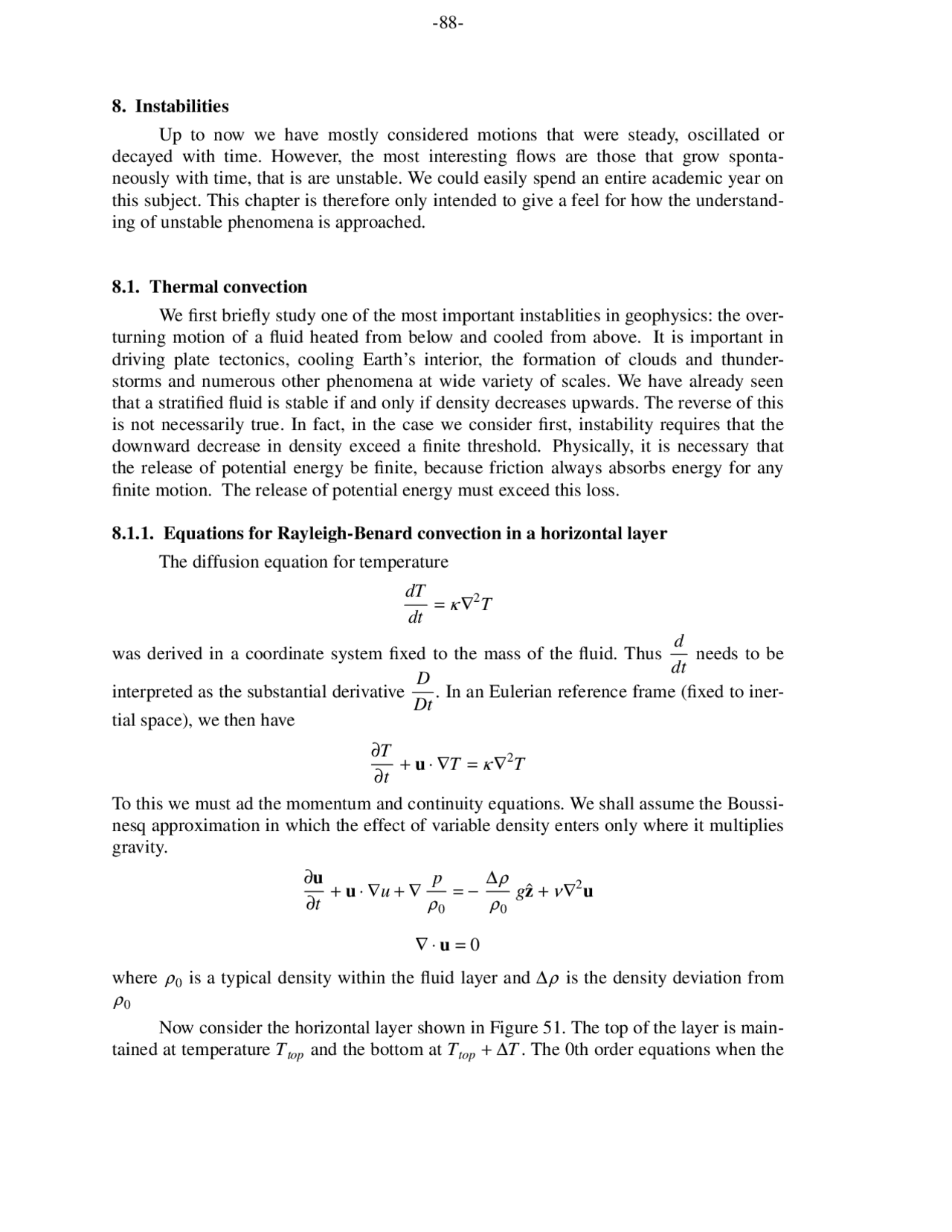 Instabilities: Thermal Convection and Double Diffusion | ESS 514 - Docsity
