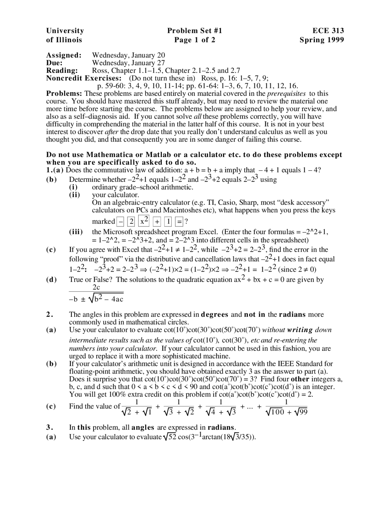 6 Questions on Probability with Engineering Applications - Assignment 1 ...