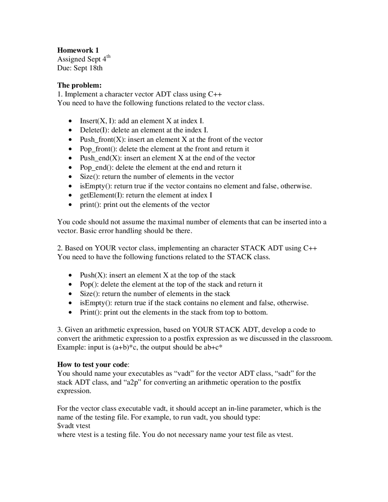 Homework 1 Problems Data Structures Eecs 560 Docsity 5532