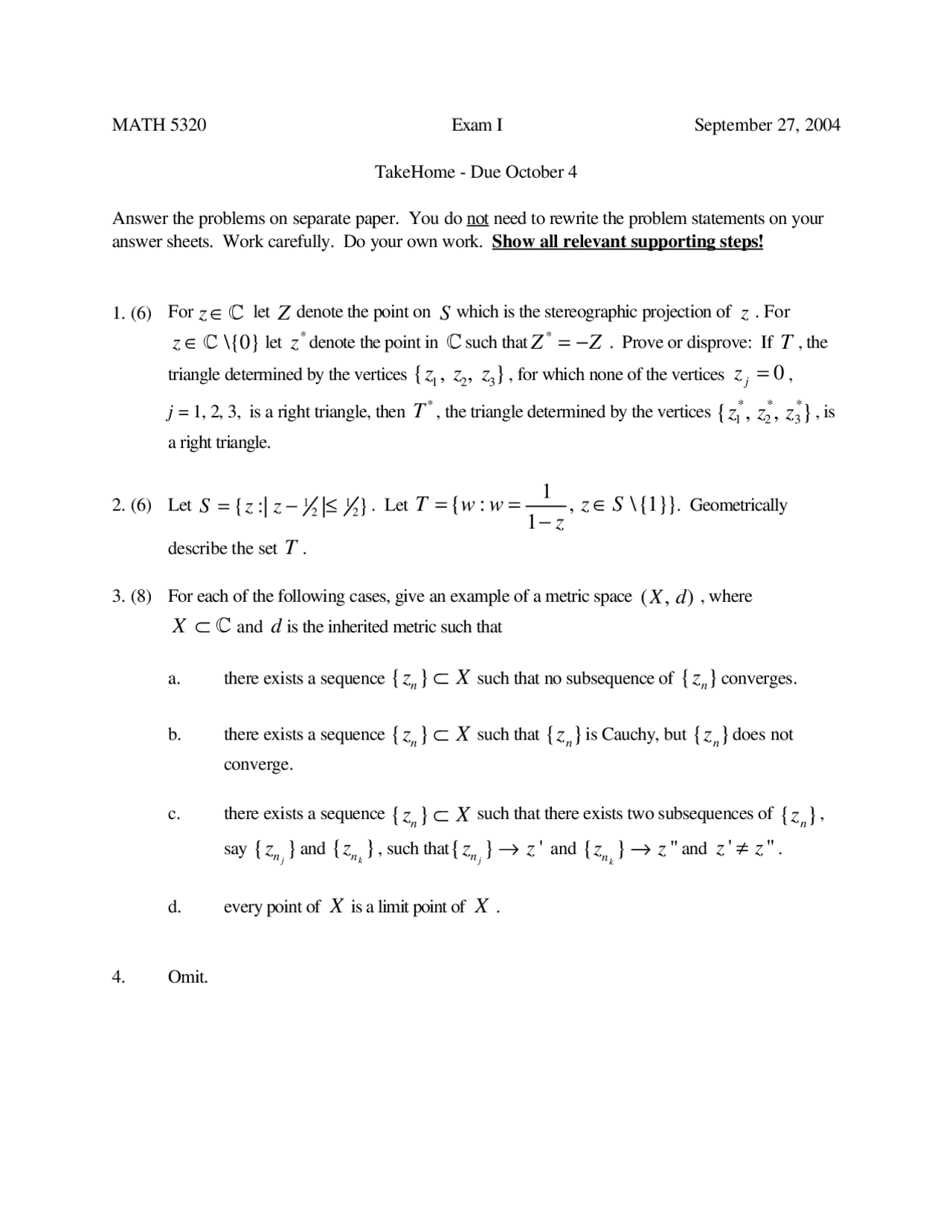 8 Questions on Matrix Spaces - Exam 1 | MATH 5320 - Docsity