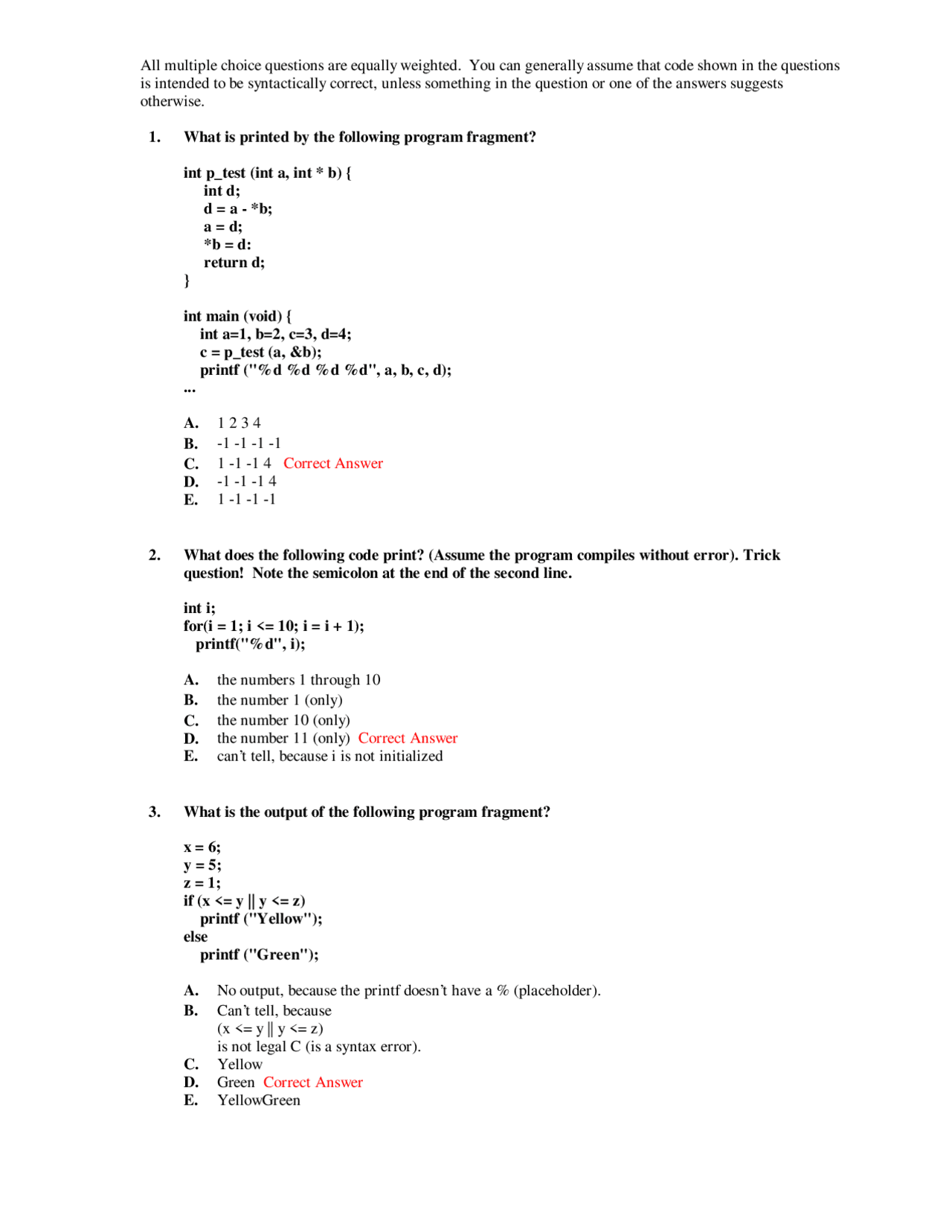 Exam 2 With Answers Computer Programing I Cse 142 Docsity