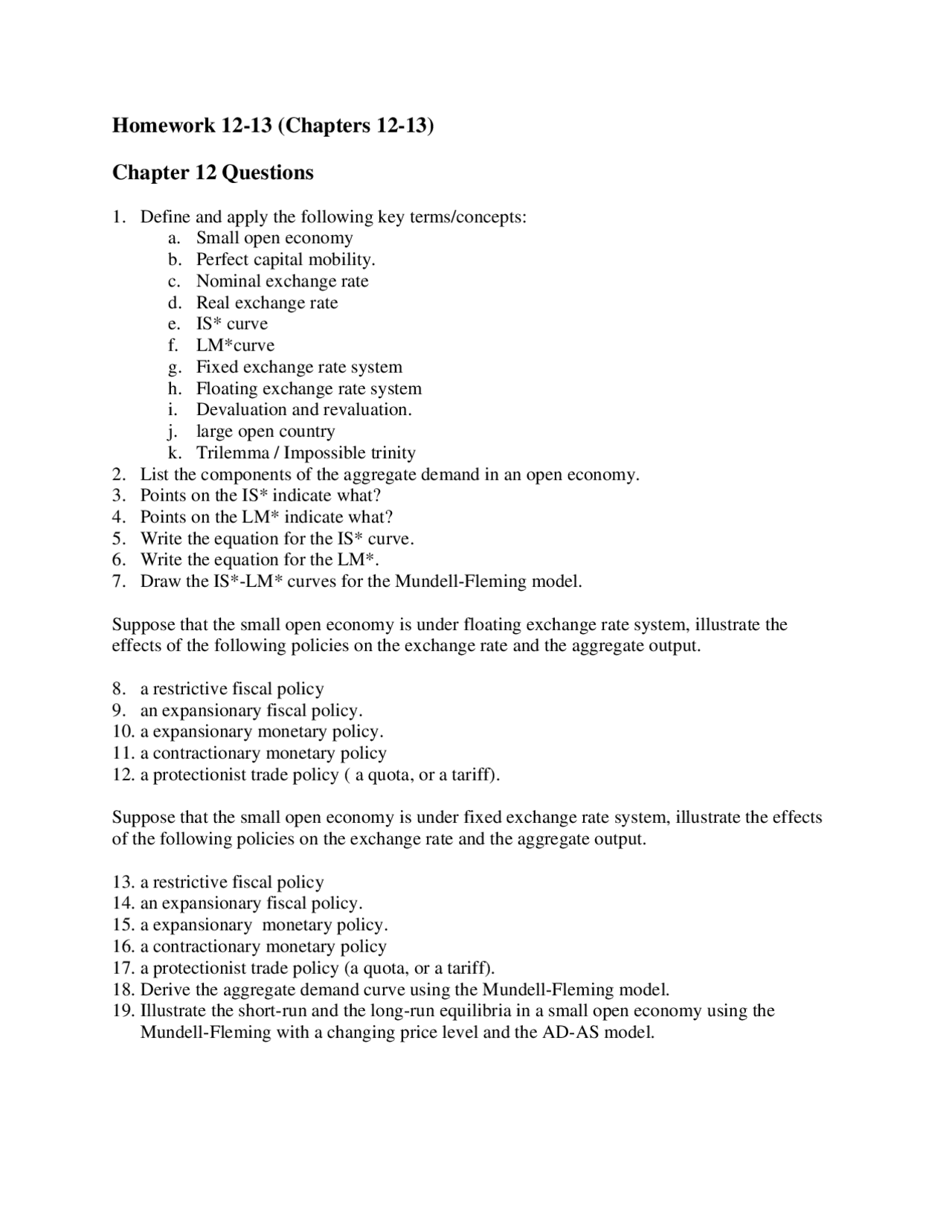 Homework 12 Intermediate Macroeconomics Economics Econ 3123 Docsity