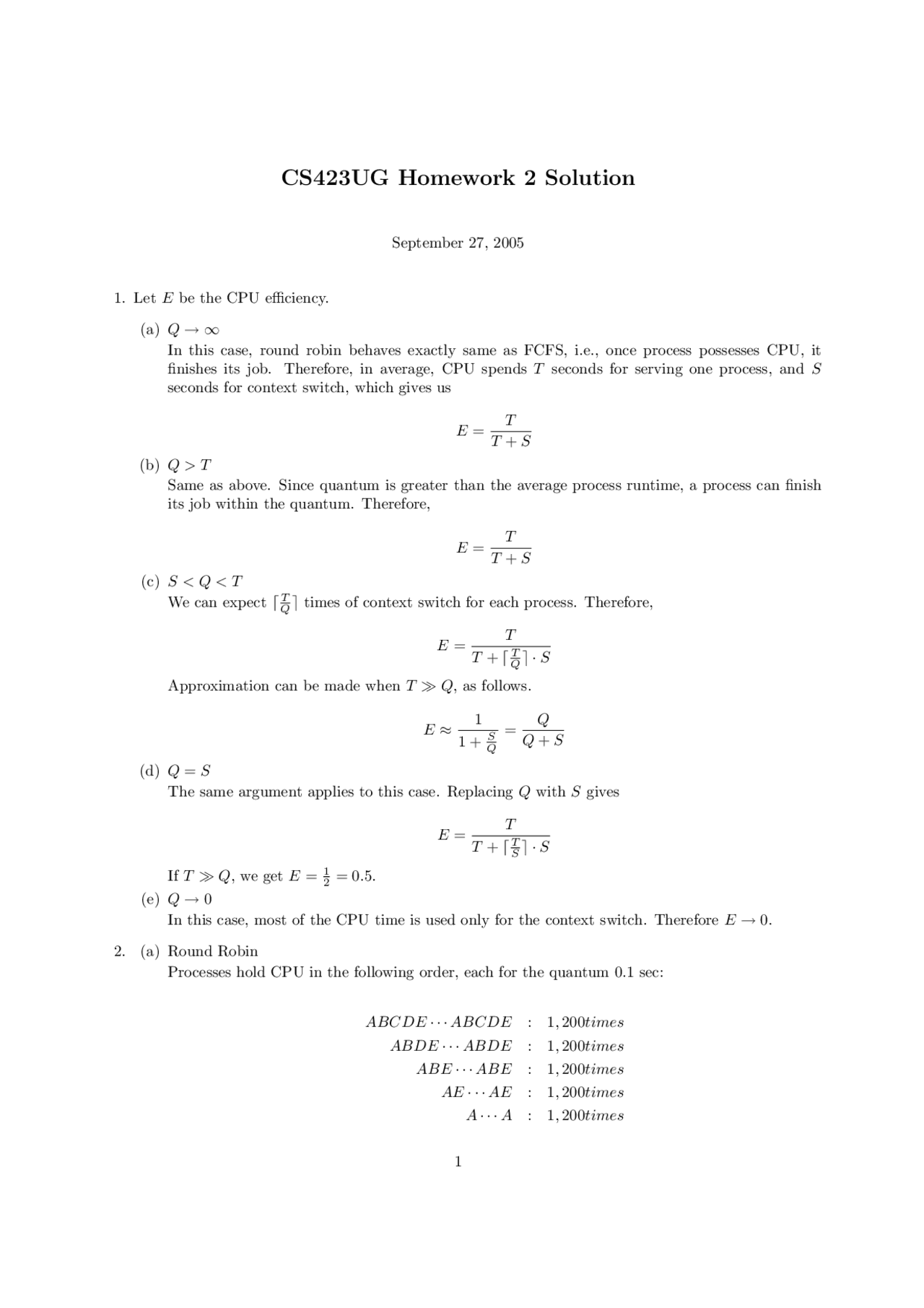 8 Problems On Operating Systems Design Assignment 2 Cs 423 Docsity