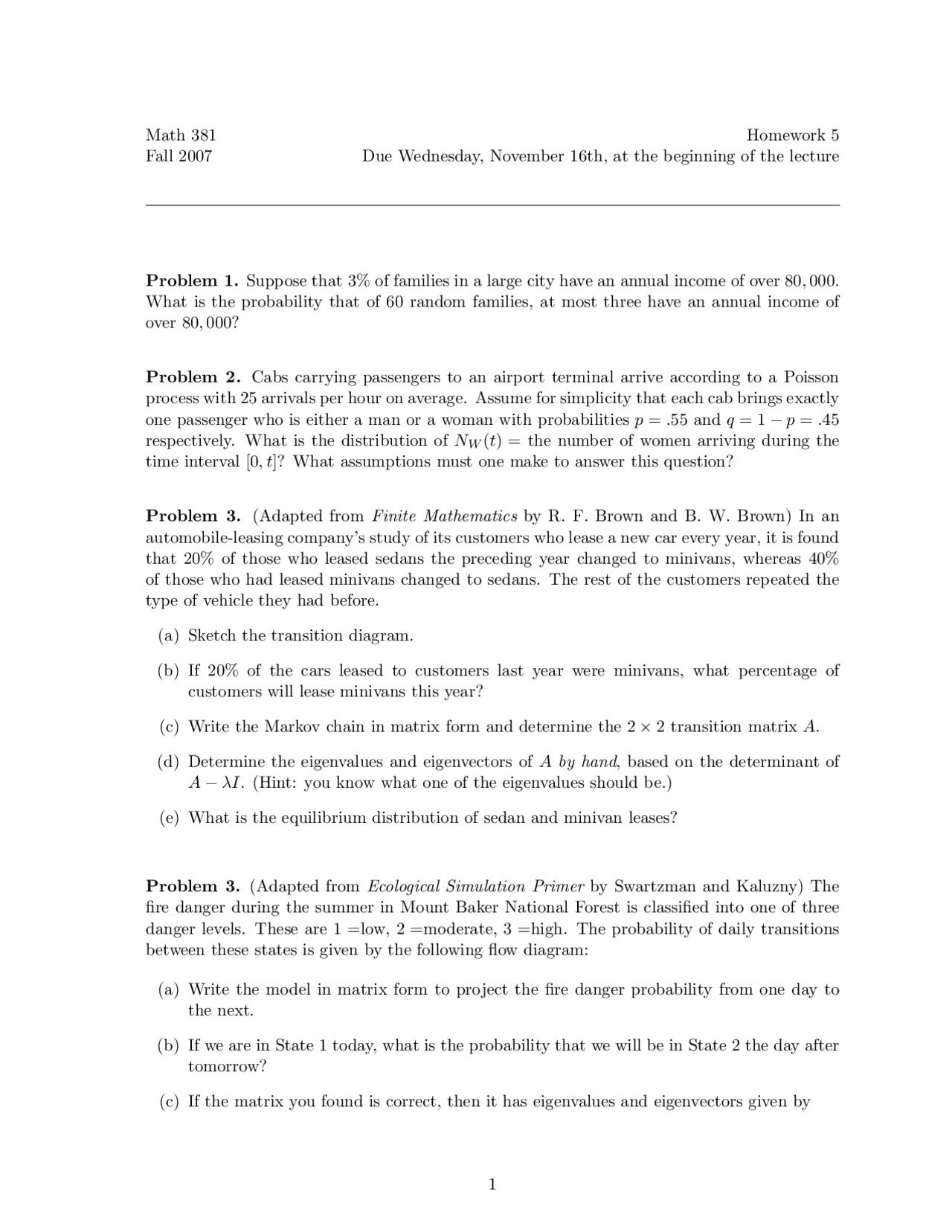 Homework 5 Problems Discrete Math Model Math 381 Docsity