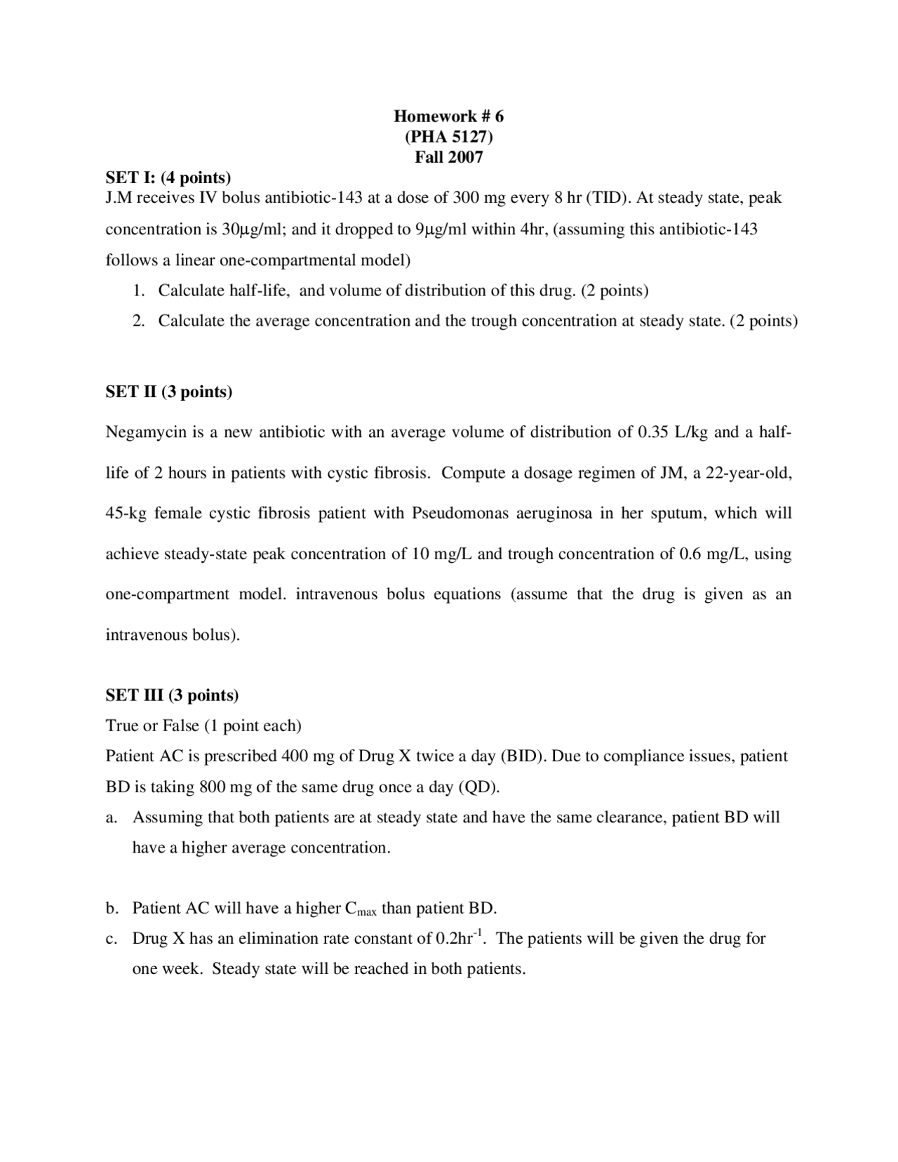 Homework 6 Dose Optimization I Fall 2007 Pha 5127 Docsity