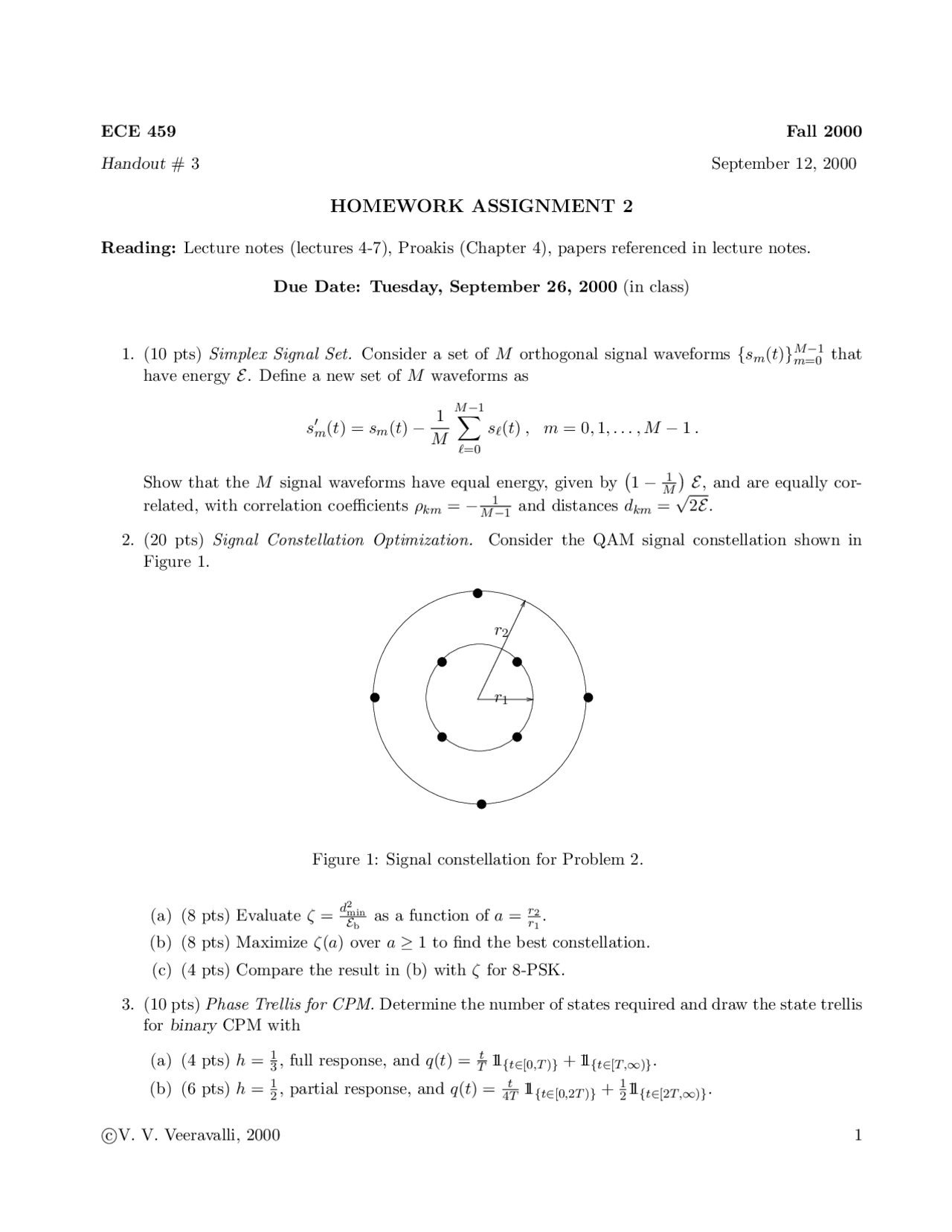 Homework 2 Questions Communications Systems Ece 459 Docsity