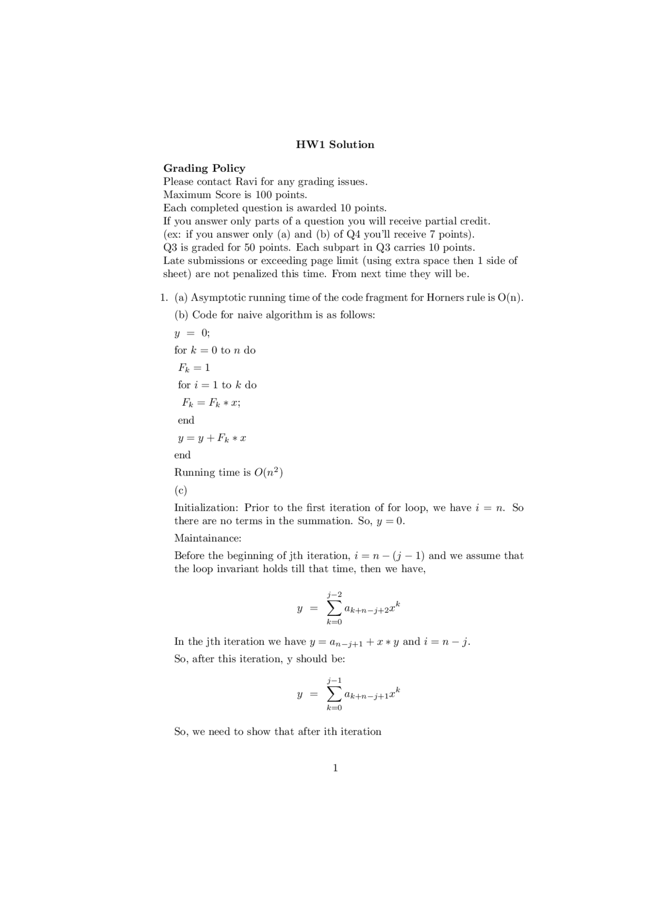 Homework 1 Solutions For Analysis Of Algorithms Cot 5405 Docsity 2100