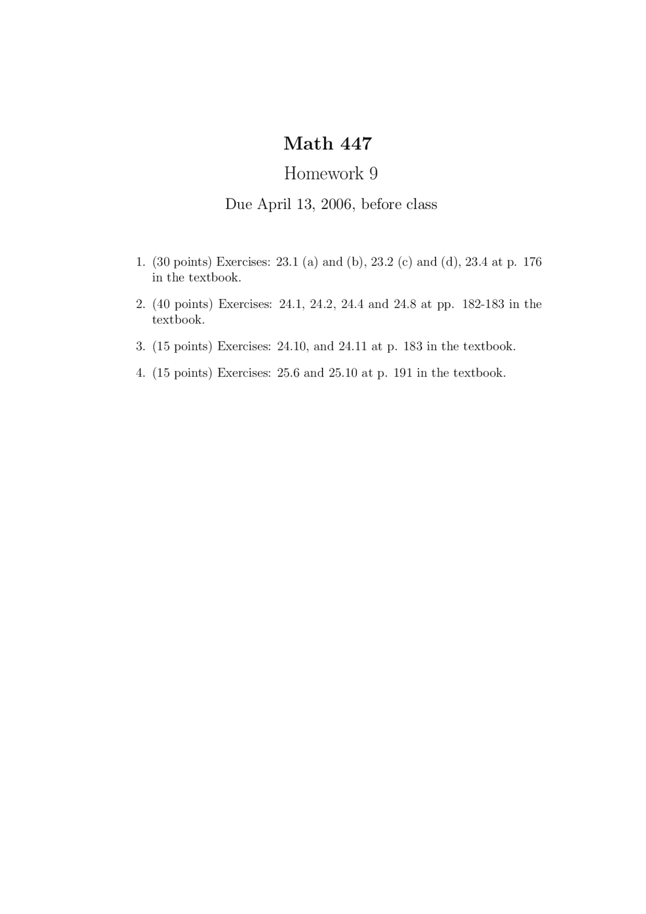 Assignment 9 Questions - Real Variables | MATH 447 - Docsity