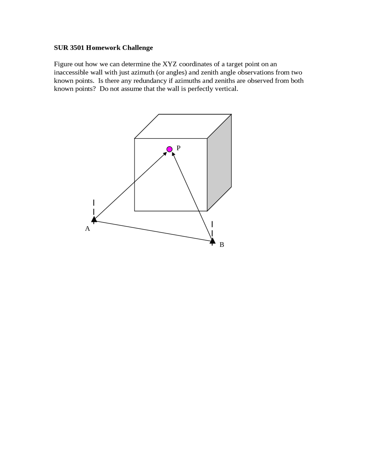 Determining XYZ Coordinates of a Target Point using Azimuth and Zenith ...