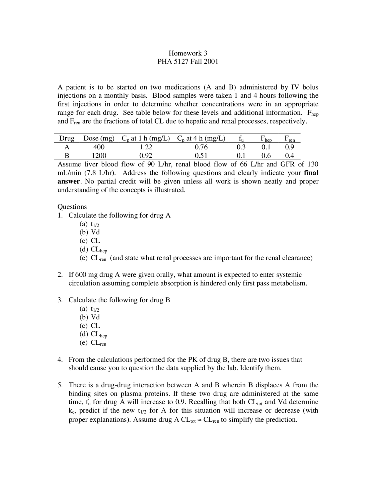5 Questions On Dose Optimization I Homework 3 Pha 5127 Docsity