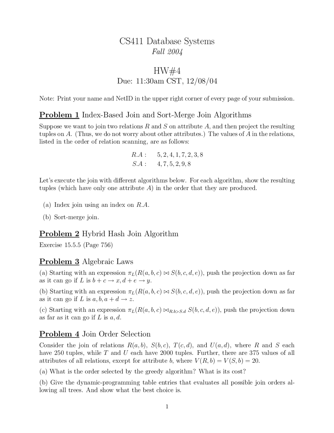 Homework 4 for Database Systems | CS 411 - Docsity