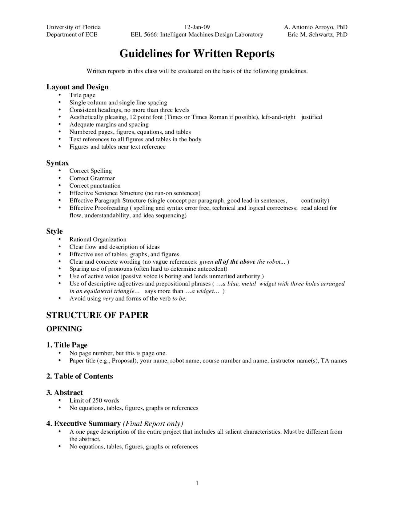 Layout And Design Syntax Style Assignment Eel 5666 Docsity
