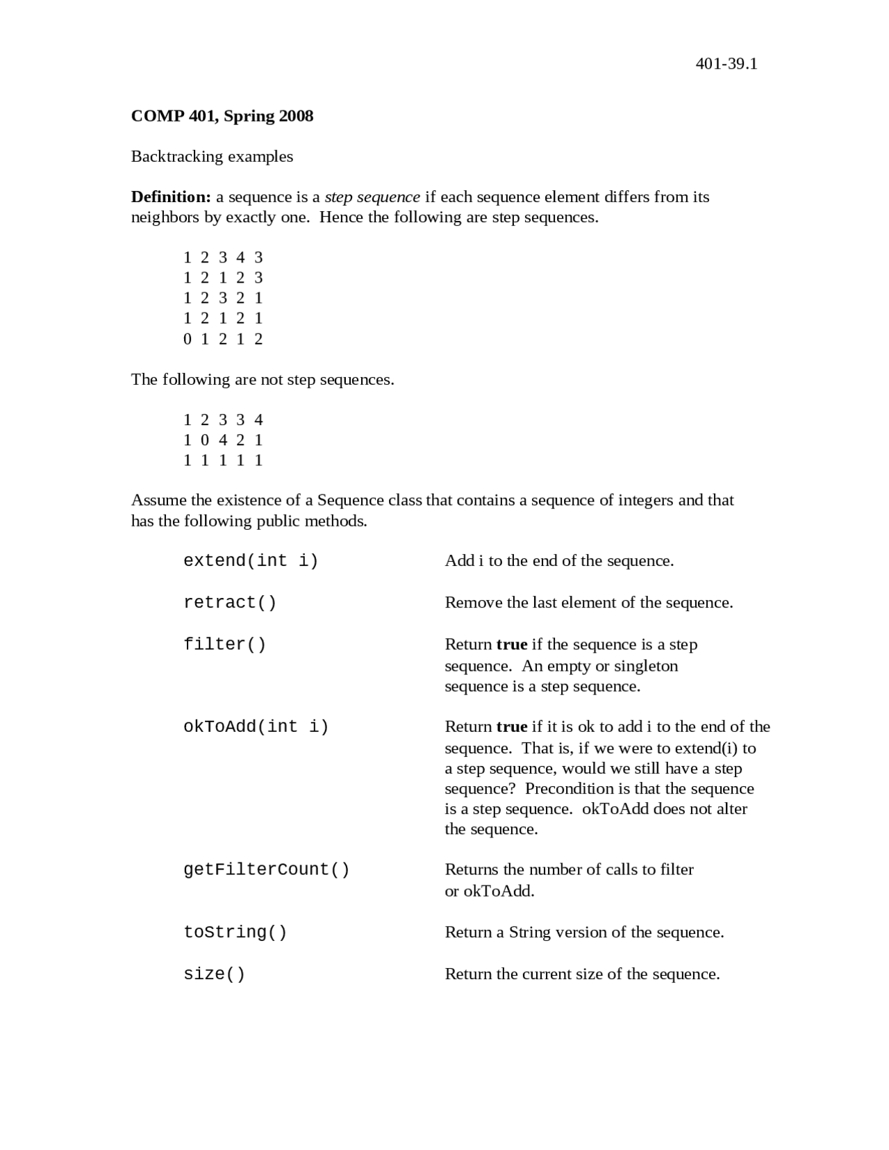 Sequences - Foundation of Programming - Backtracking Examples | COMP ...